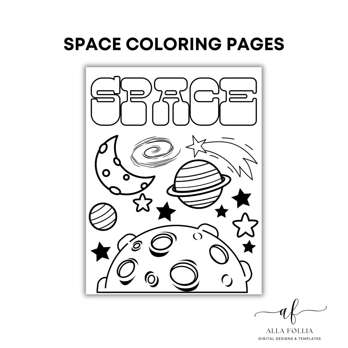 Space Theme Coloring Pages, Birthday Coloring Sheets, Outer Space Theme ...