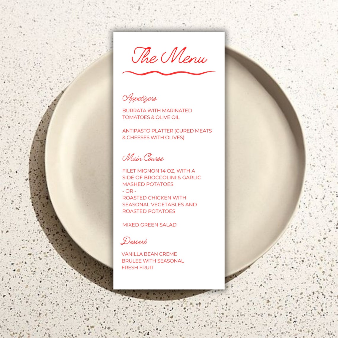 Italian Menu Card, Ciao Bambina Baby Shower, Menu Card for Baby Shower ...