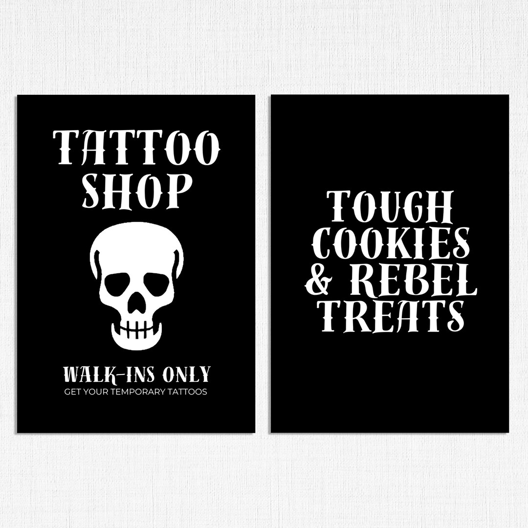 Bad Two the Bone Signs, 2nd Birthday Rock and Roll Theme Party Signs ...