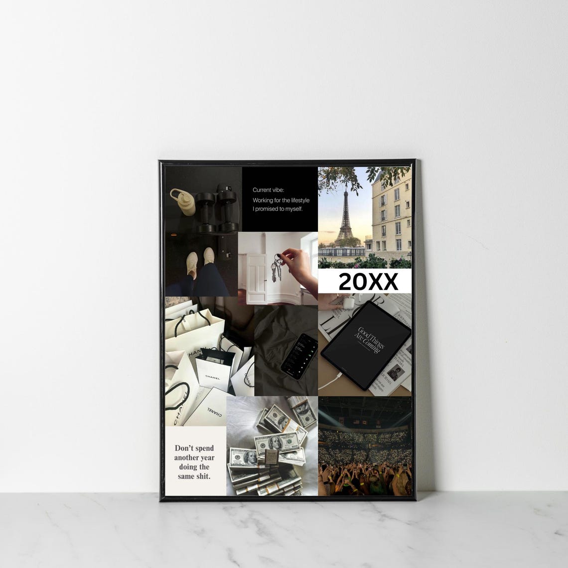 Digital Vision Board Canva Template, Printable Editable Vision Board ...