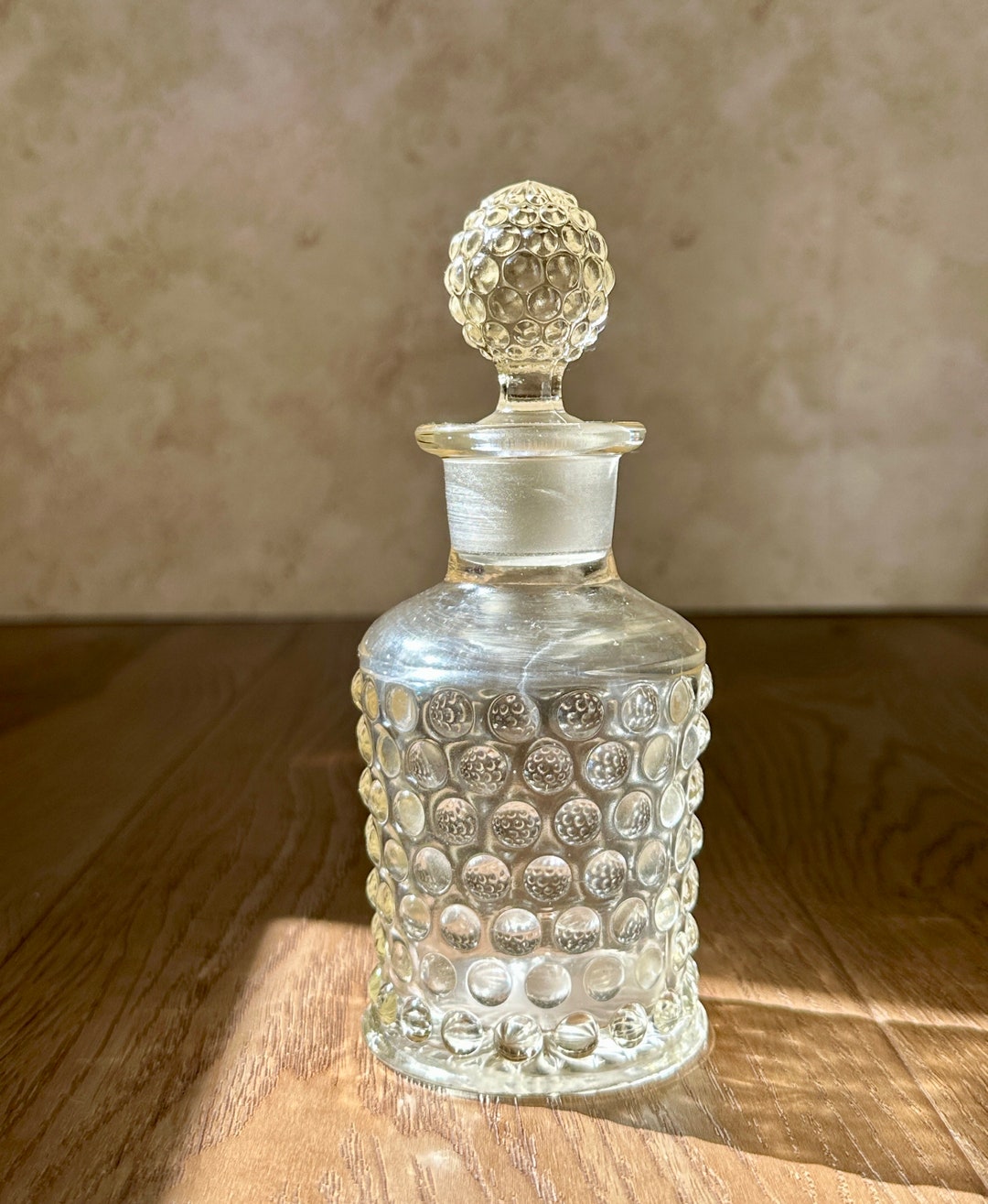 1930s Duncan & Miller Hobnail Pressed Glass Decanter Antique Vintage ...
