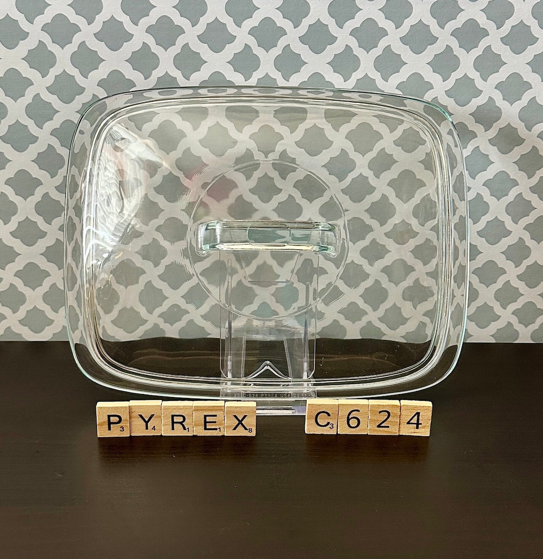 Pyrex/corning C-624 Rectangle With Rounded Corners Glass Lid; Vintage ...