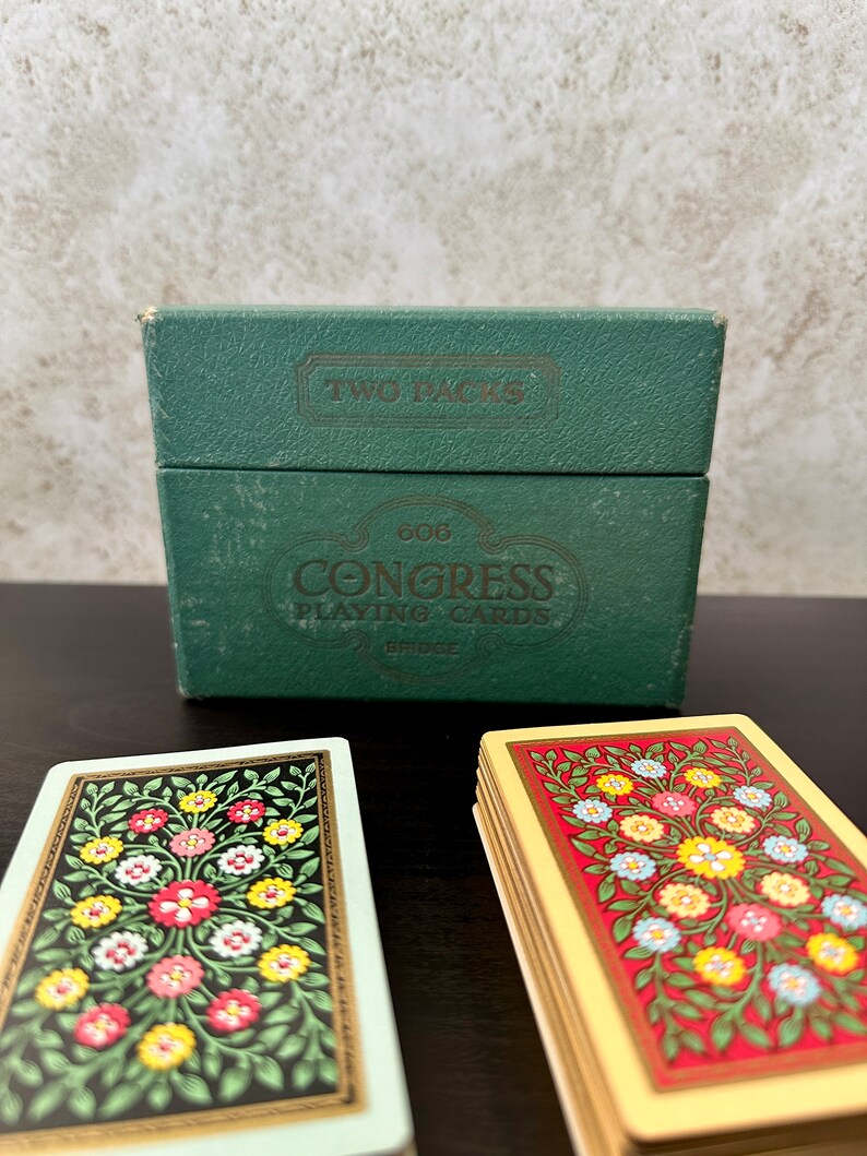1920s Congress Playing Cards Two Deck Bridge Set Antique Vintage Vtg Retro Vintage Games Retro ...