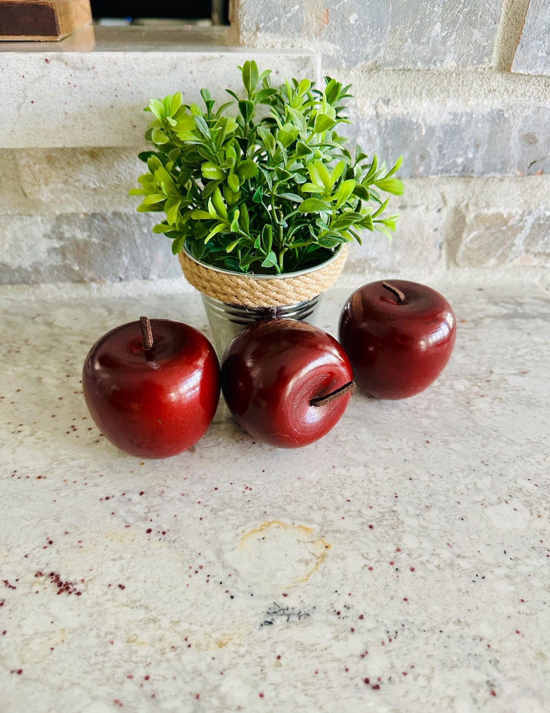 Vintage Wood Apples Set of 3; Farmhouse; Homestead; MCM; Mid Century ...