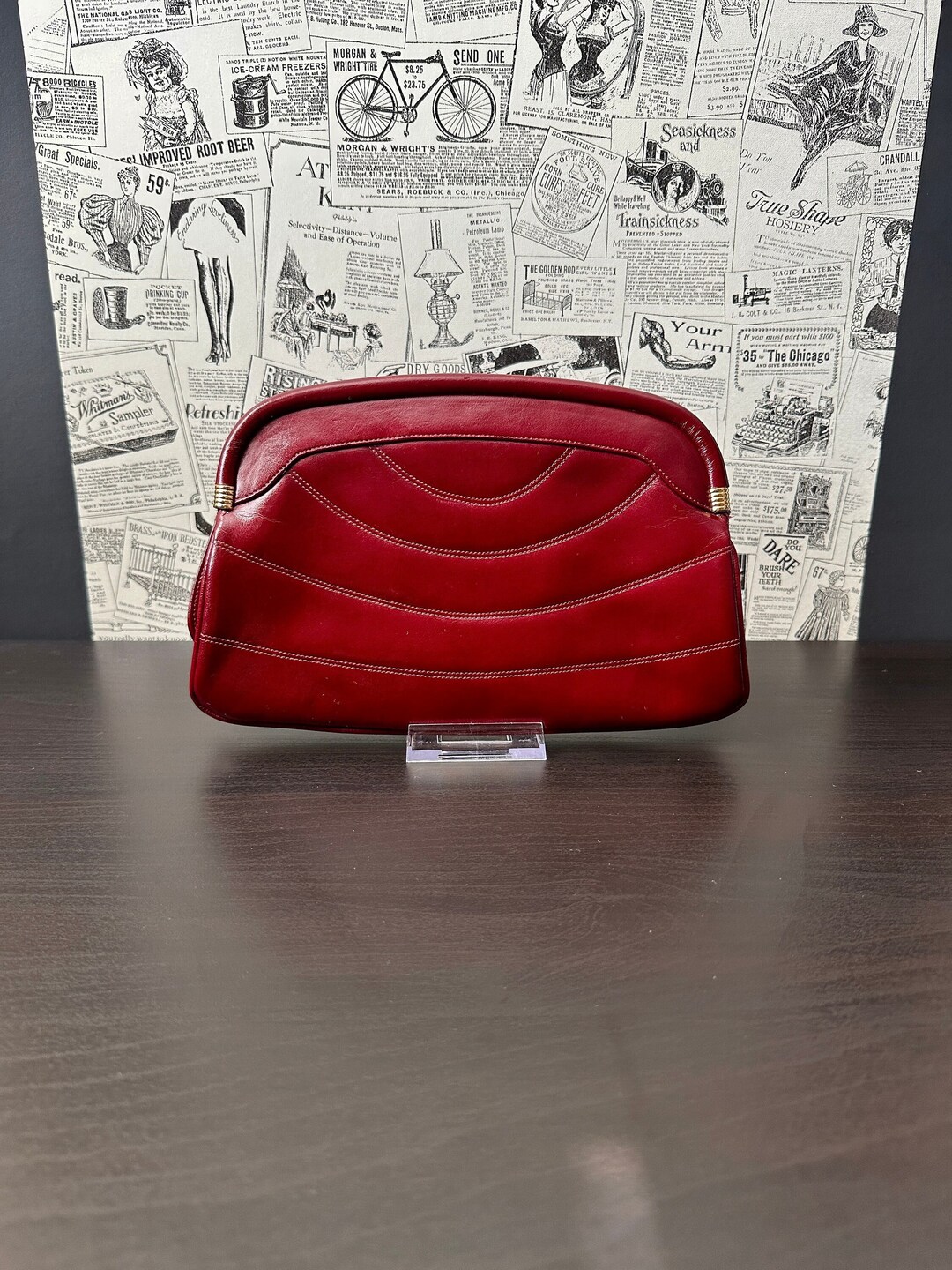 Vintage Lou Taylor Italian Leather Clutch Purse; Vtg; Retro; Mid ...