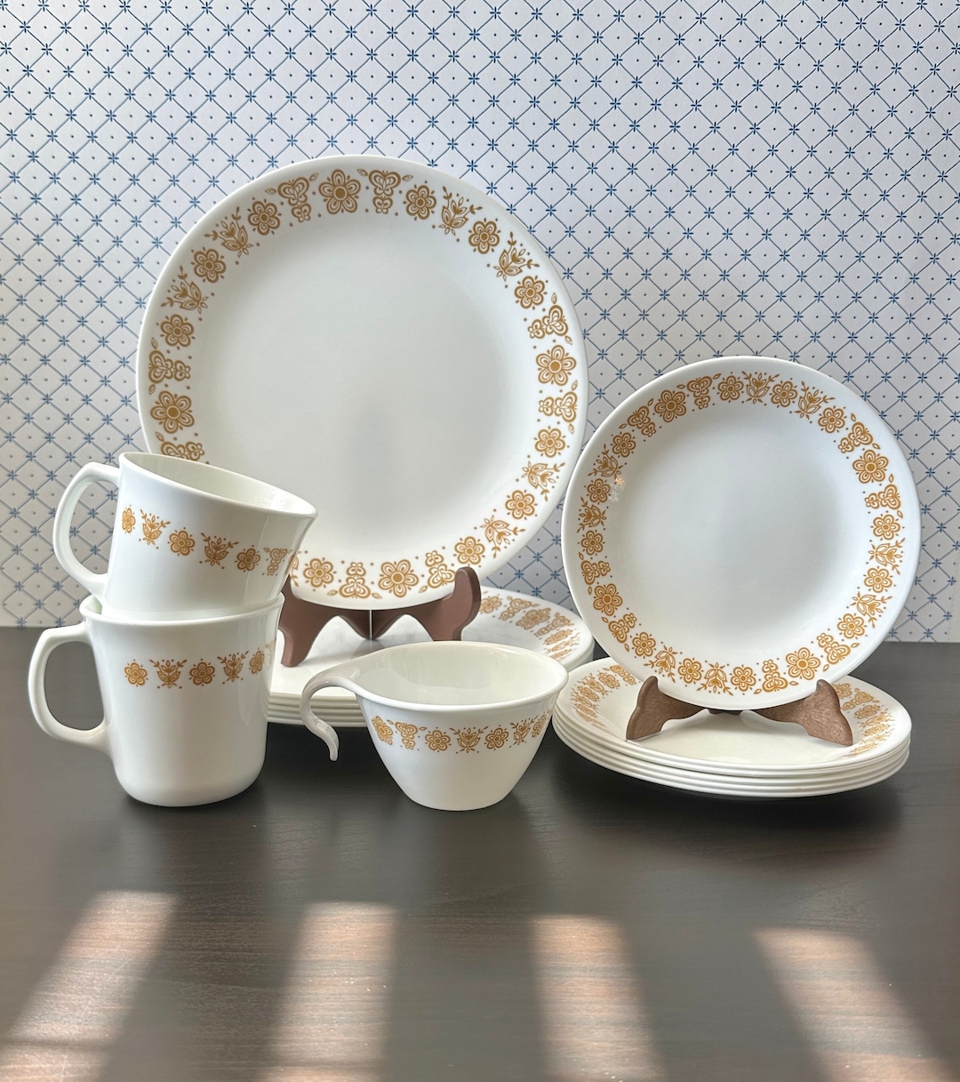Corelle Corningware Butterfly Gold Vintage Vtg Retro Gold Daisies Gold ...