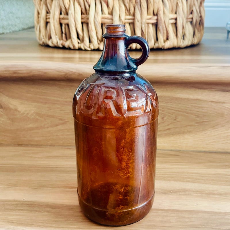 Amber Glass Jug - Etsy
