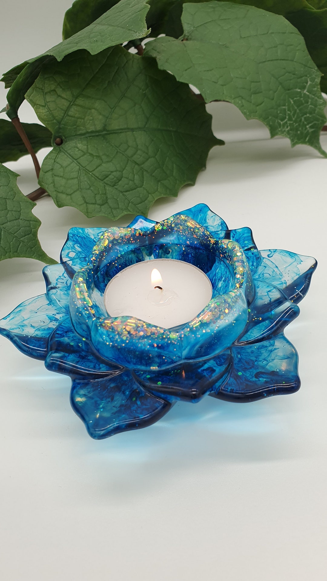 Lotus Flower Tea Light Holder Made of Epoxy Resin - Etsy