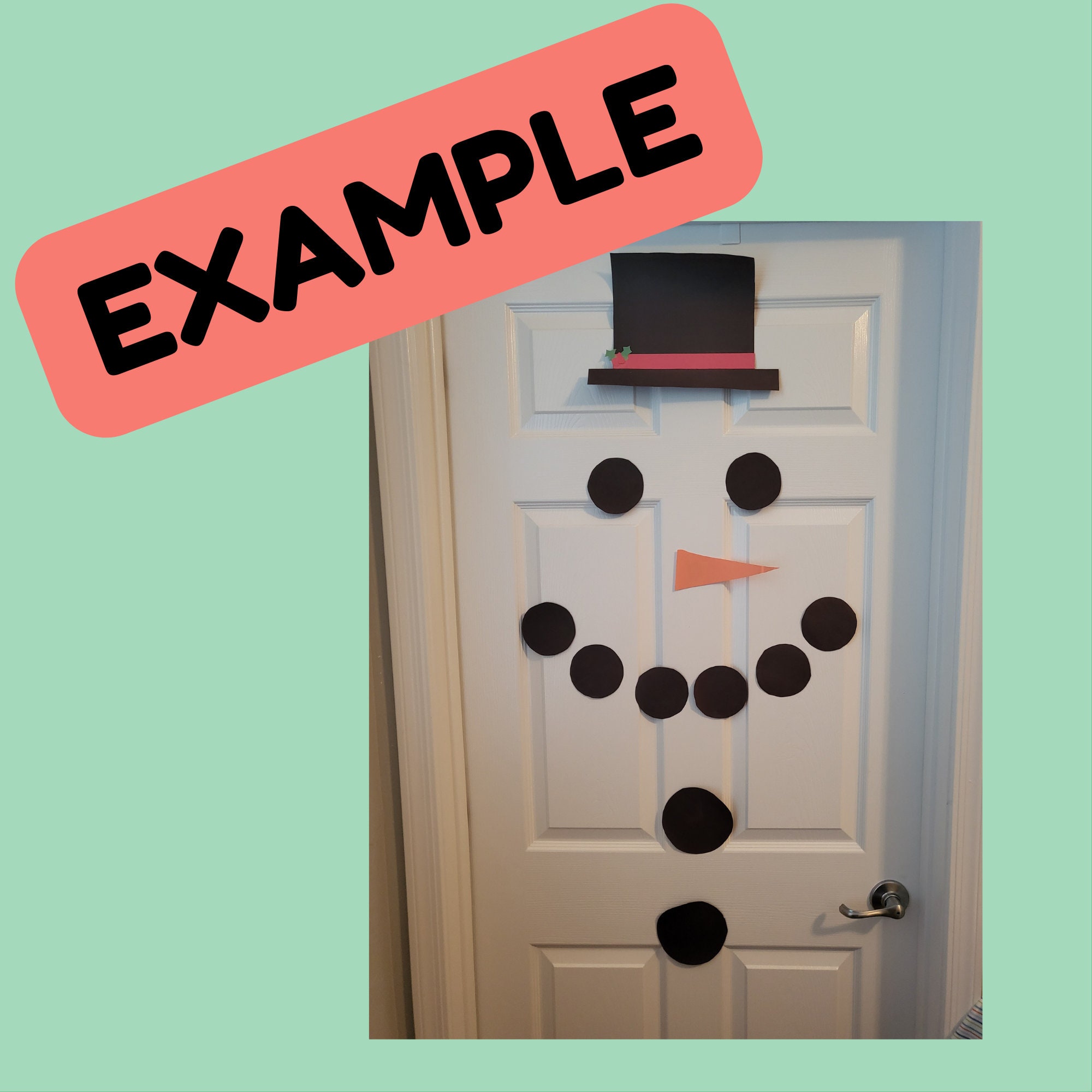 Snowman Printable Winter Door Decoration Holiday Door Decoration ...