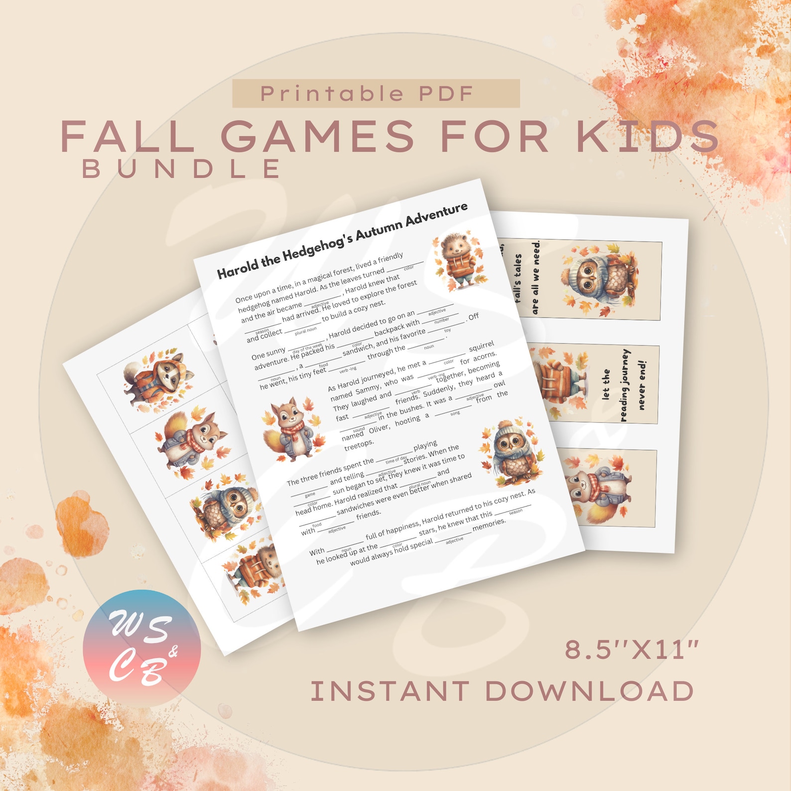 Fall Games for Kids Mad Libs Printable Fall Games Bundle Fall Games ...