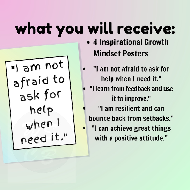 Growth Mindset Poster Growth Mindset Classroom Poster Mindset Poster ...