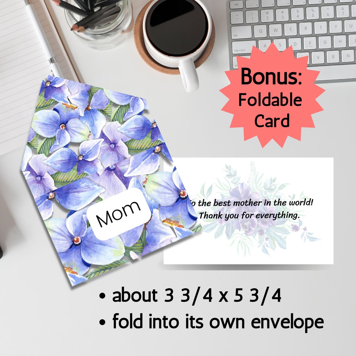 Heart Mother's Day Card - Printable Mother's Day Card - Word Art Mother ...