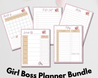 Girl Boss Planner Printable - Girl Boss Day Planner - Girl Boss Planner ...