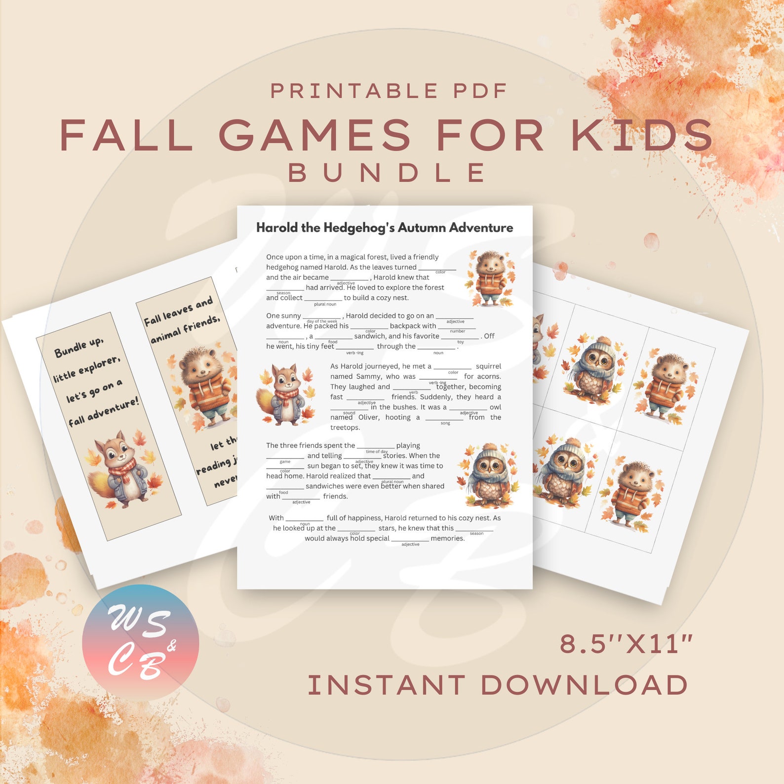 Fall Games for Kids Mad Libs Printable Fall Games Bundle Fall Games ...