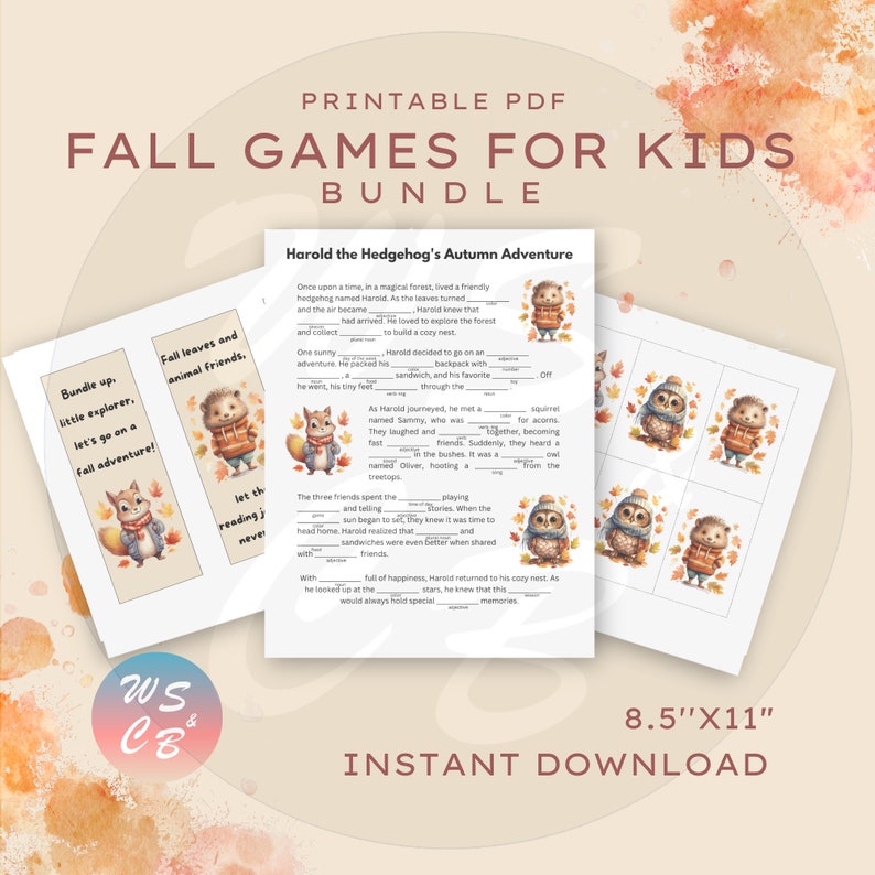 Fall Games for Kids Mad Libs Printable Fall Games Bundle Fall Games ...