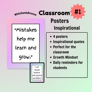 Growth Mindset Poster Growth Mindset Classroom Poster Mindset - Etsy