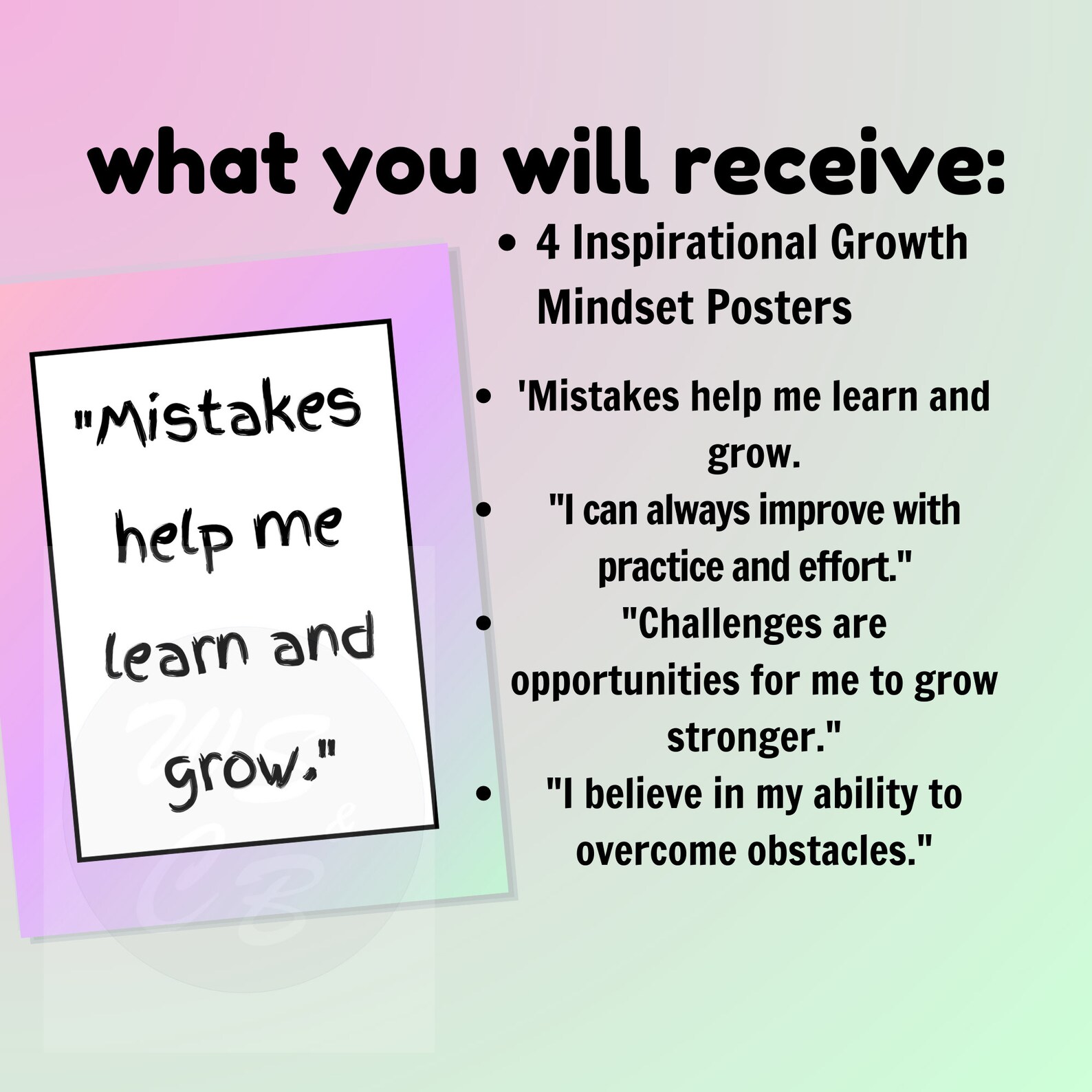 Growth Mindset Poster Growth Mindset Classroom Poster Mindset Poster ...