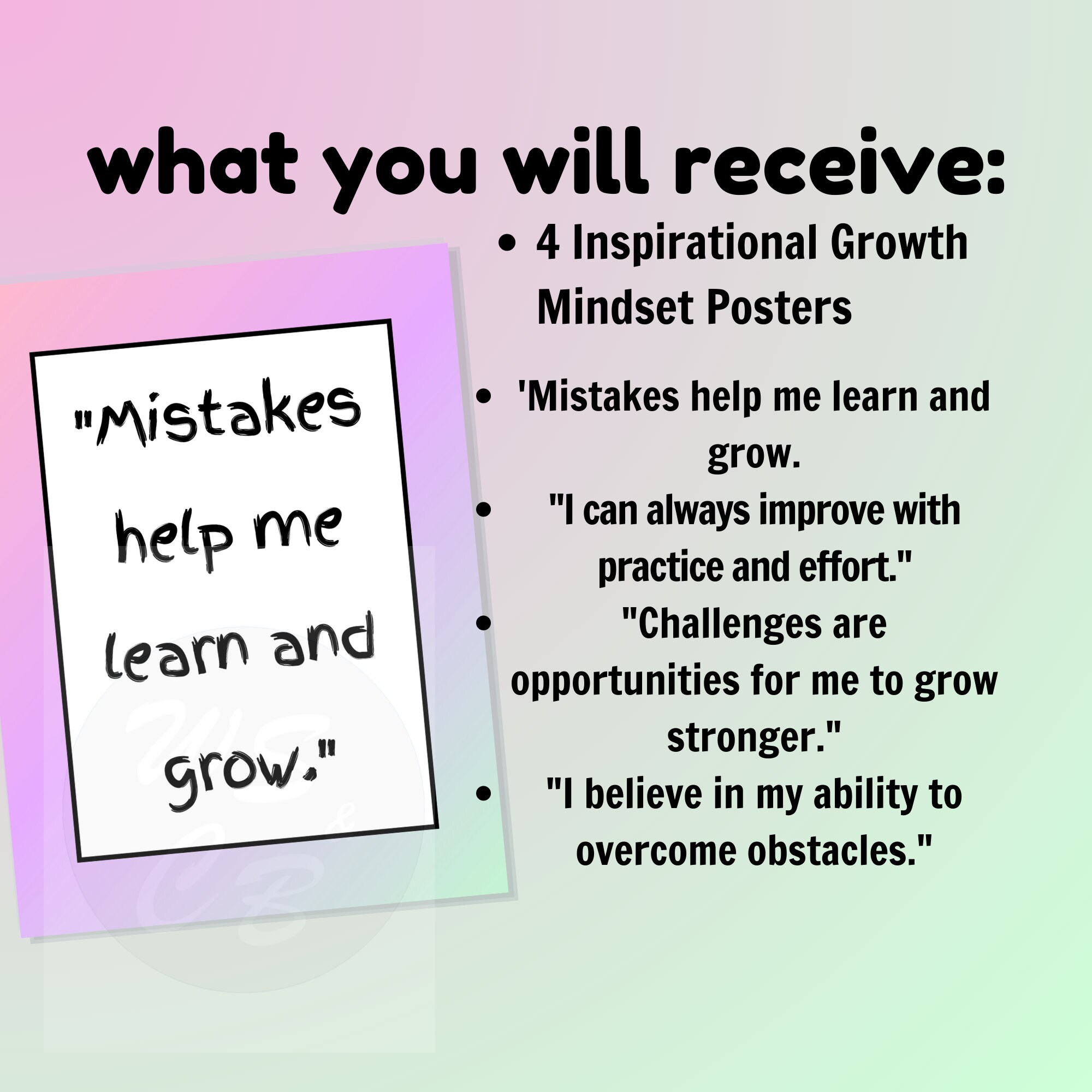 Growth Mindset Poster Growth Mindset Classroom Poster Mindset Poster ...