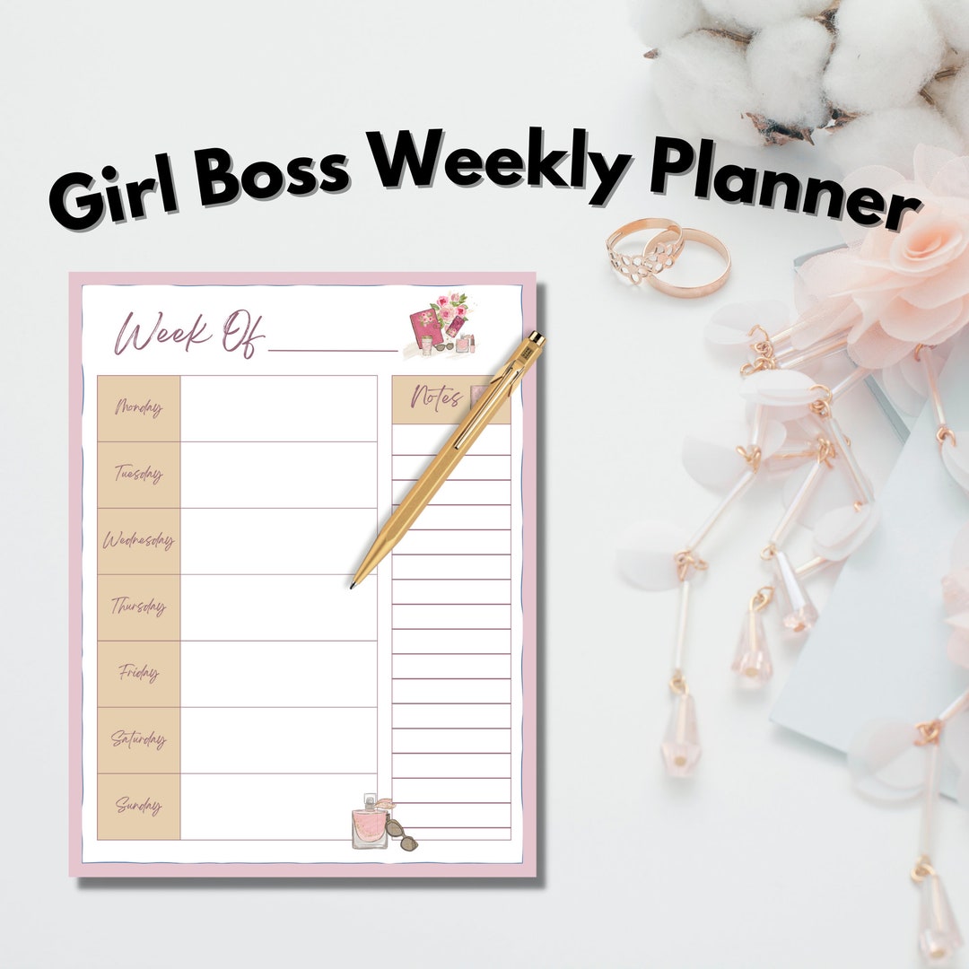 Girl Boss Planner Printable - Girl Boss Weekly Planner - Girl Boss ...