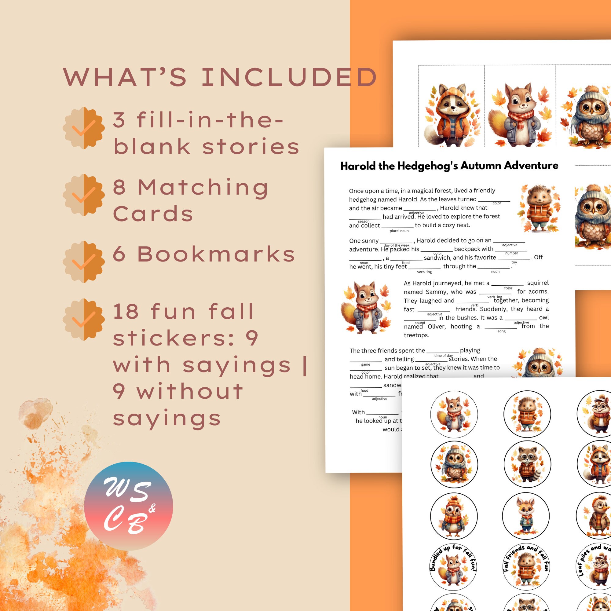 Fall Games for Kids Mad Libs Printable Fall Games Bundle Fall Games ...