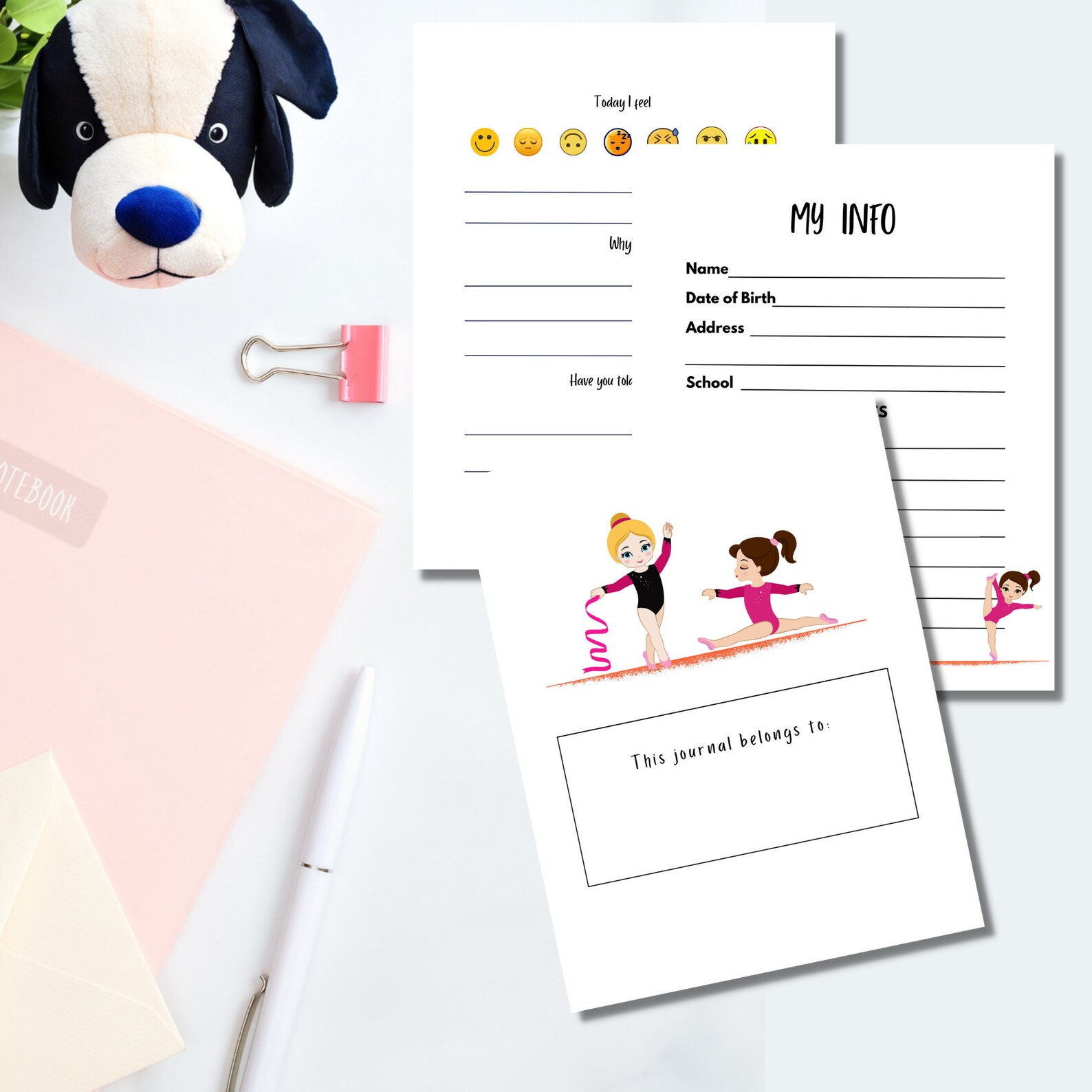 Gymnastics Printable - Printable Kids Daily Journal - Girls Journal ...