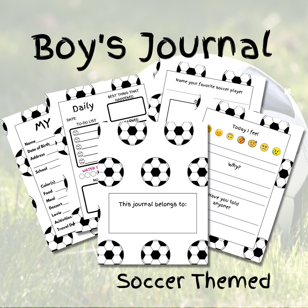 Boys Journal - Printable Kids Daily Journal - Printable Sports Journal ...
