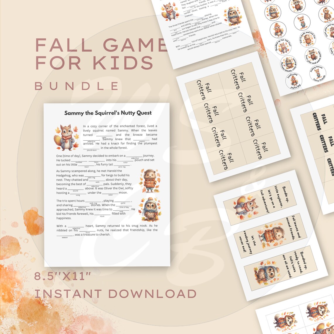 Fall Games for Kids Mad Libs Printable Fall Games Bundle Fall Games ...