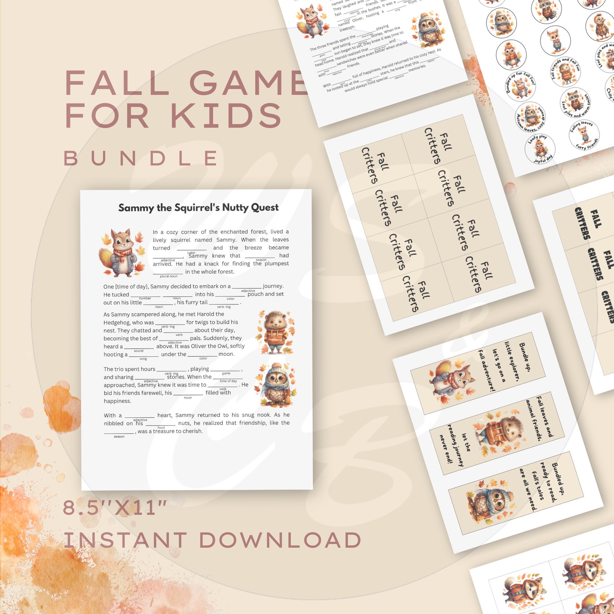 Fall Games for Kids Mad Libs Printable Fall Games Bundle Fall Games ...