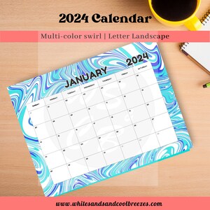 2024 Calendar Printable Year Colorful 2024 Wall Calendar 2024 Calendar ...