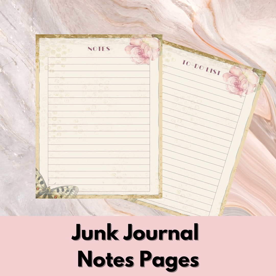 Junk Journal Planner Printable - Junk Journal Notes Page - Junk Journal ...