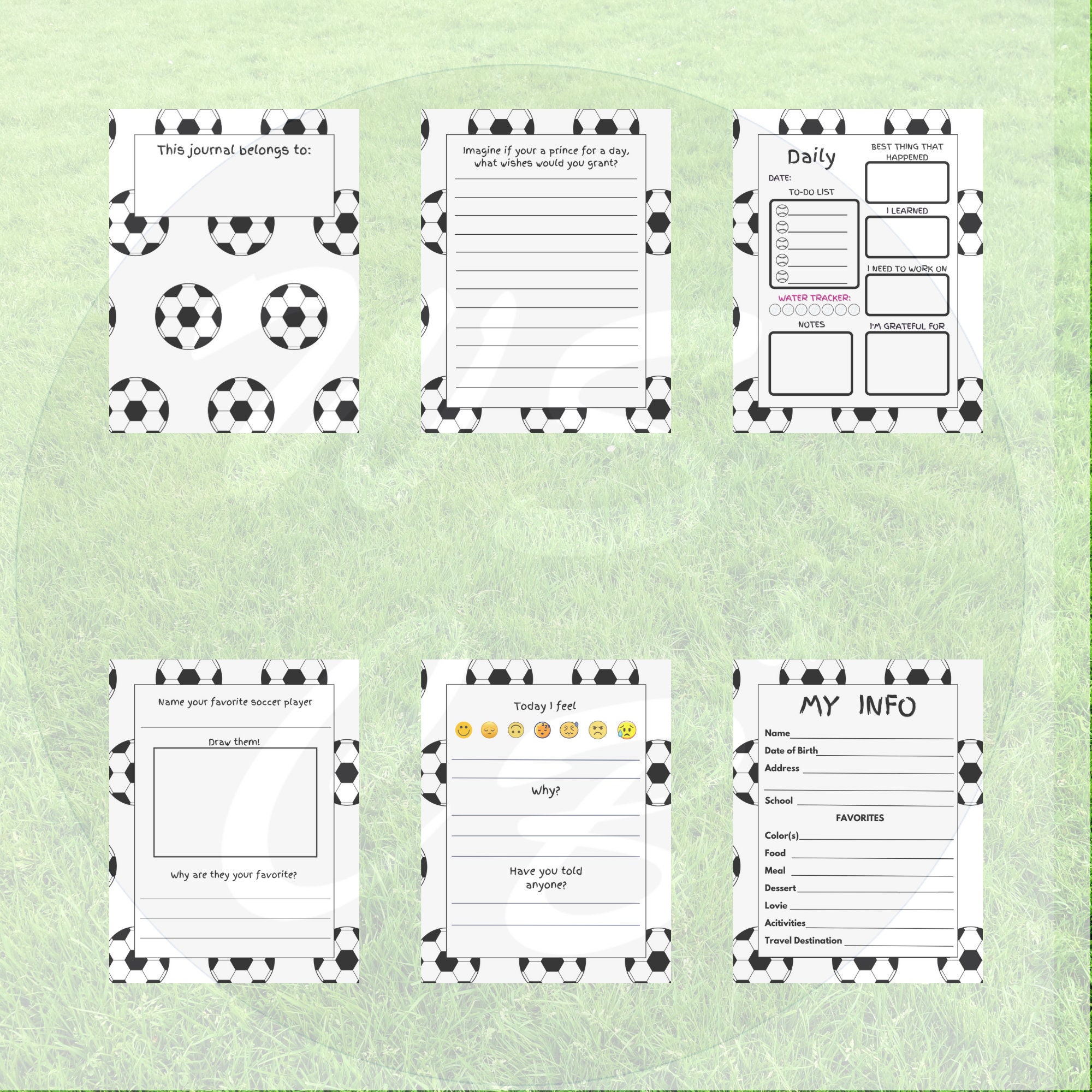 Boys Journal - Printable Kids Daily Journal - Printable Sports Journal ...
