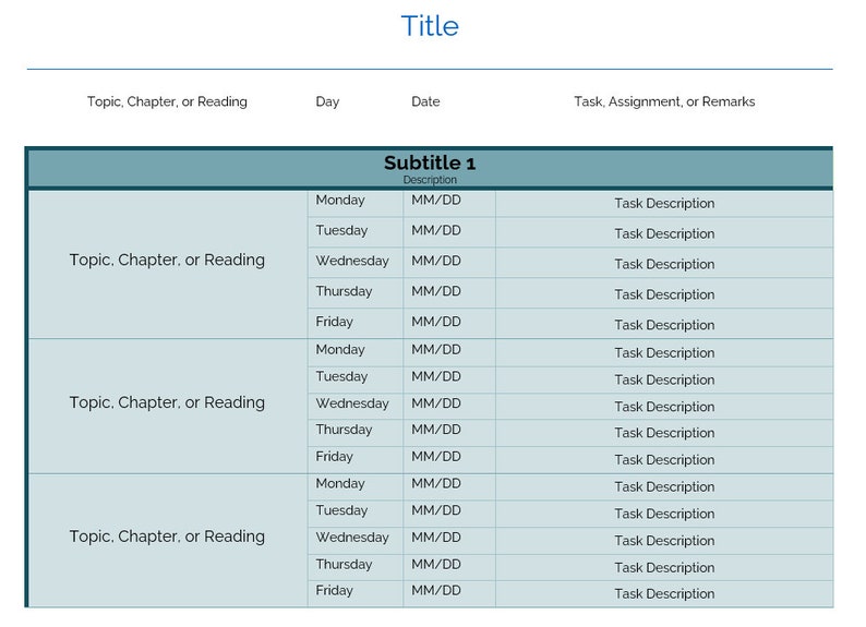 Syllabus Template - Etsy