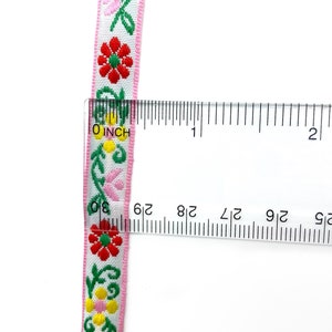 10mm Spring Flower Ribbon, Embroidered Ribbon, 3/8” Wide Ribbon ...