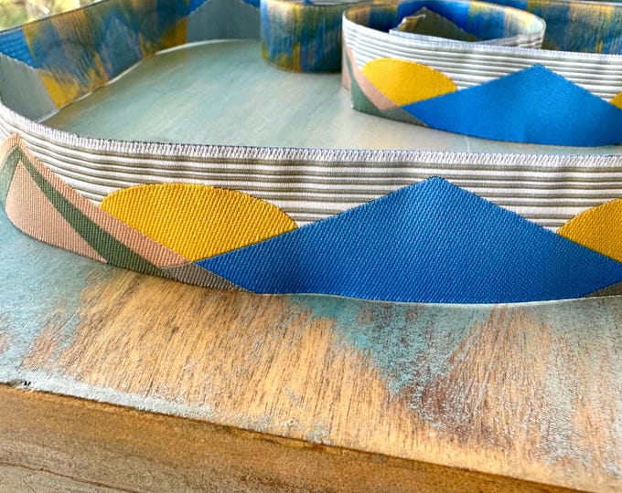 Alien Invasion Designer Jacquard Trim 25mm Ribbon by Ali Ruby Geometric ...
