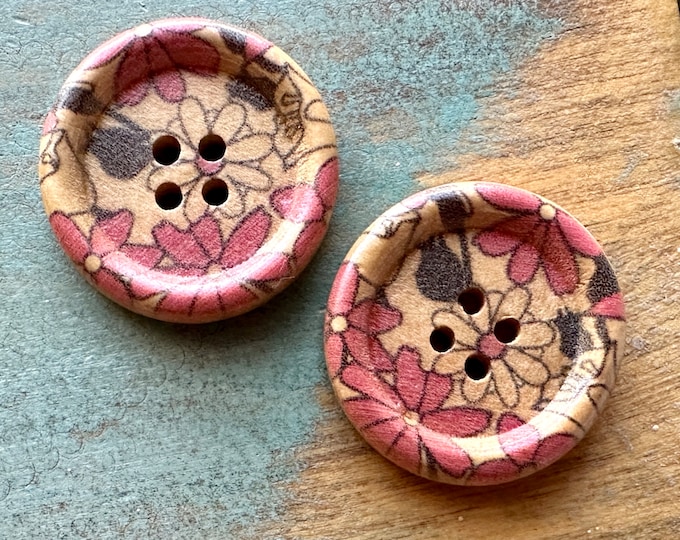 Daisy Field Wood Buttons 6 Piece Perfect for Cardigans or Craft ...