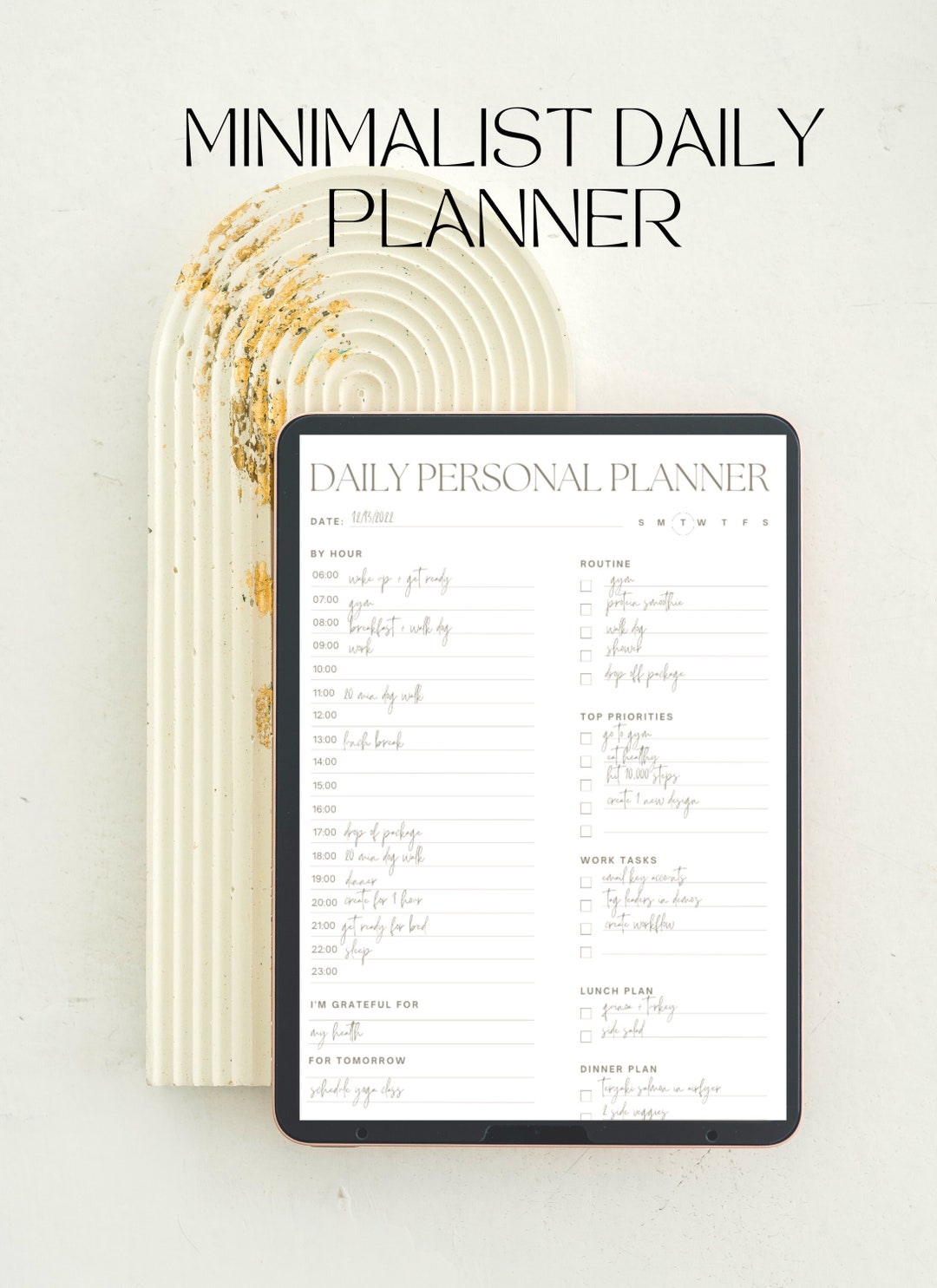 Minimalist Daily Planner | Printable Download | Planner | Modern ...