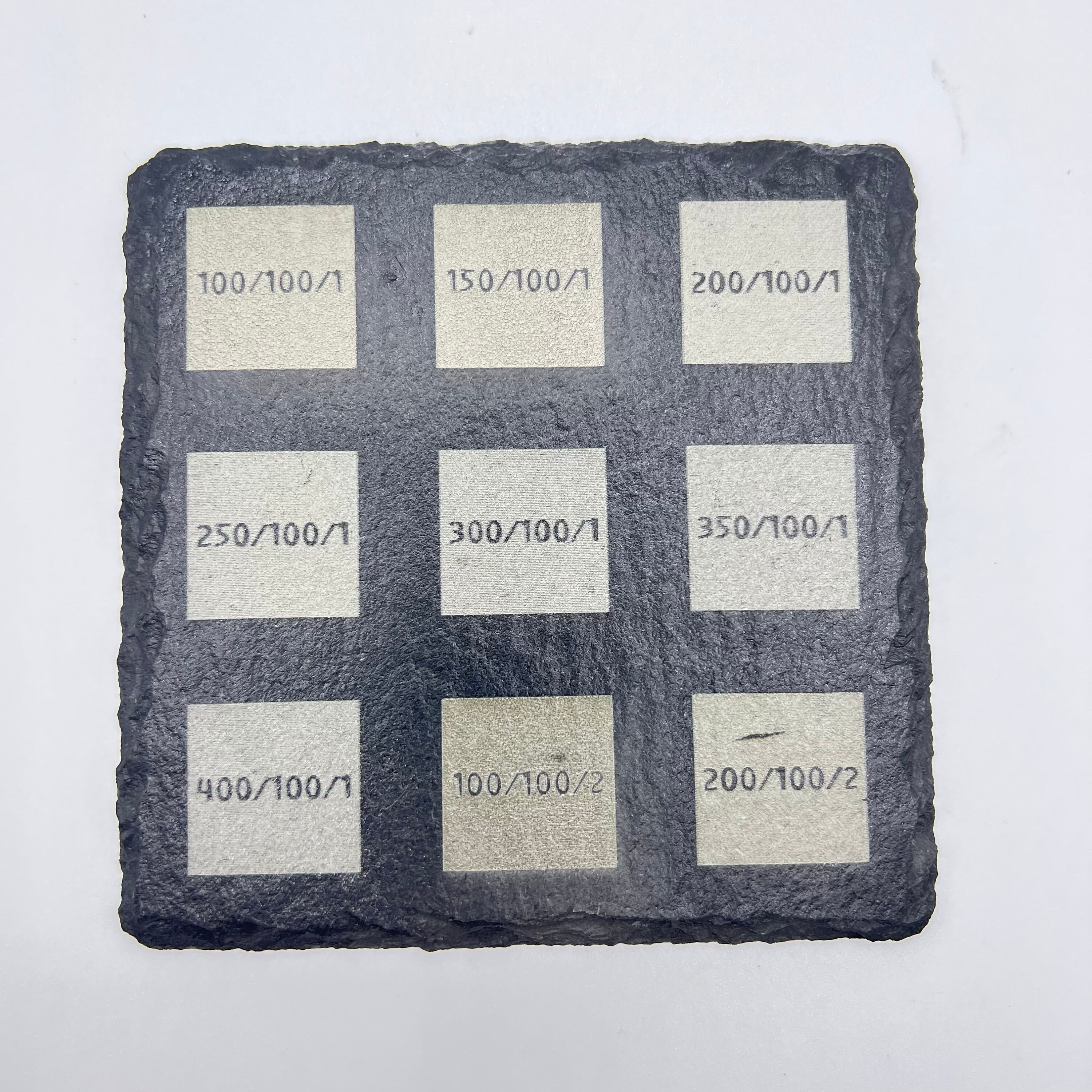 Slate Coaster Template File WITH TEST GRID - Engrave Perfect Coasters ...