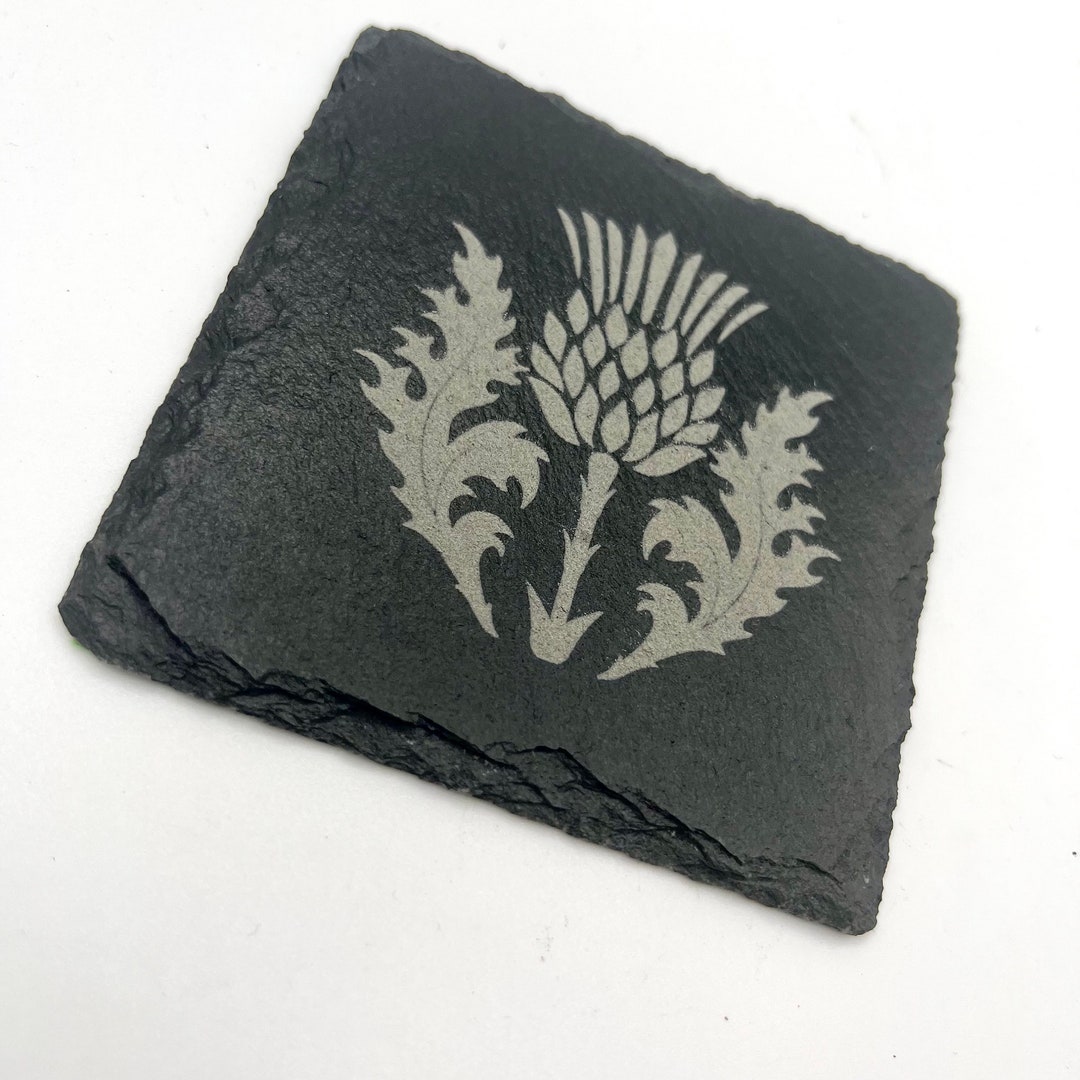 Scottish Thistle | Engraved Slate Coaster | Made in Scotland ...