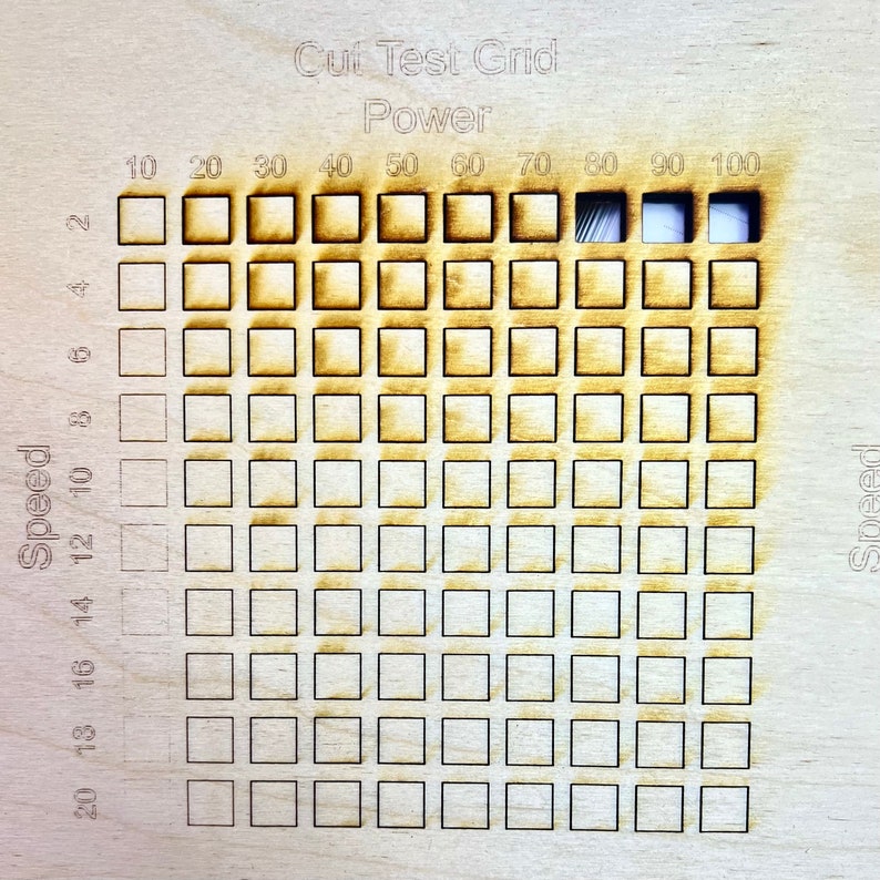 Test Grid (cut and Engrave) for Xtool Creative Suite - XCS File Instant ...