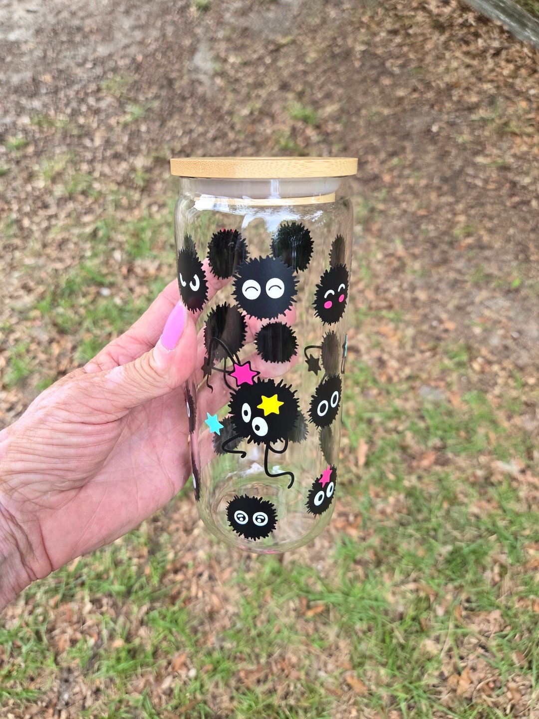 Soot Custom Sprites Beercan Glass With Lid and Straw Anime Sprites Cup ...