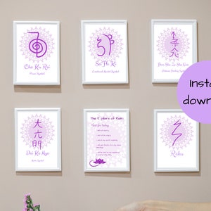 Reiki Usui Practitioner Pack Reiki Symbols Chakra 5 Principles Consent ...
