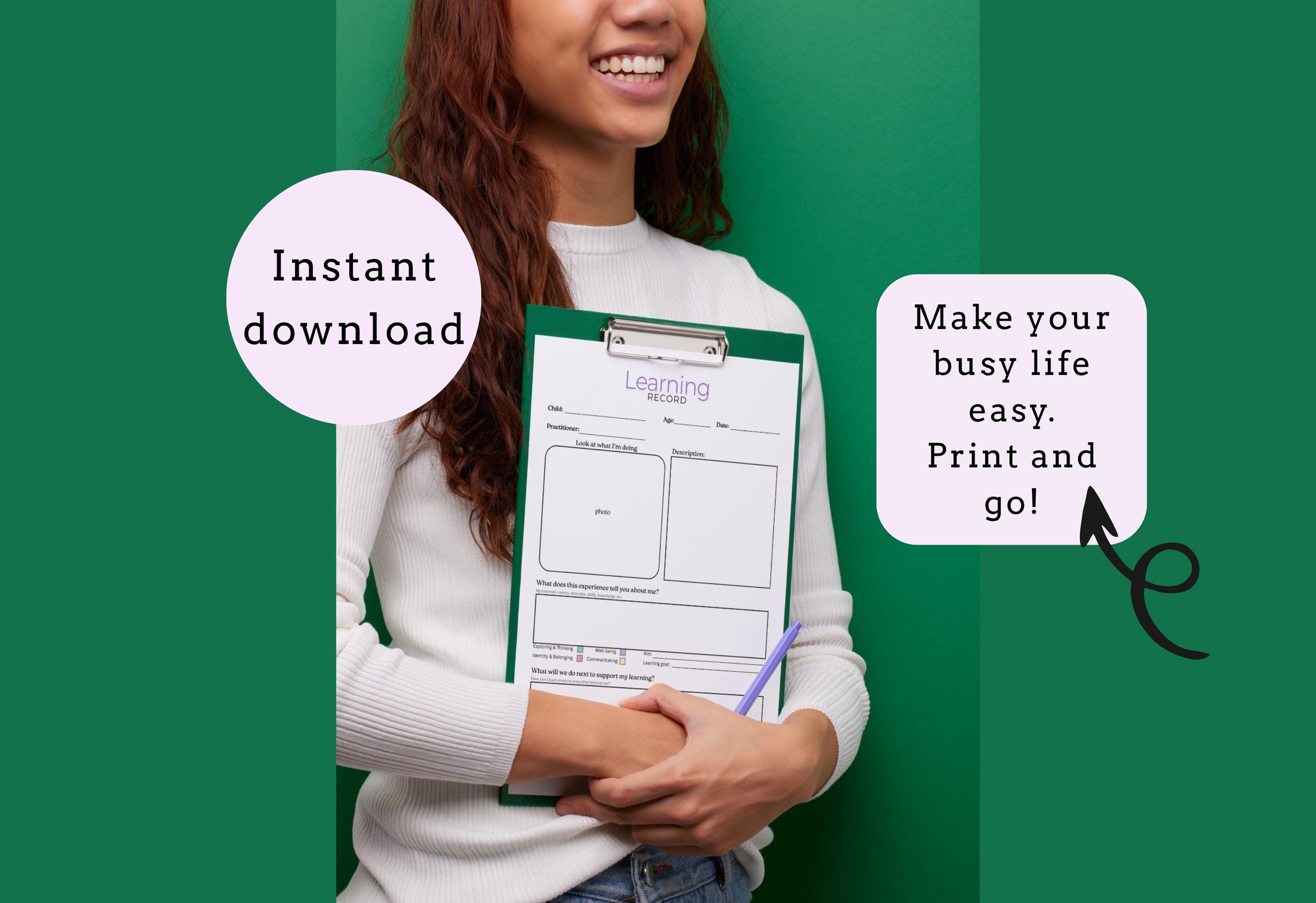 Easy Printable A4 Observation Learning Record With Links to Aistear ...