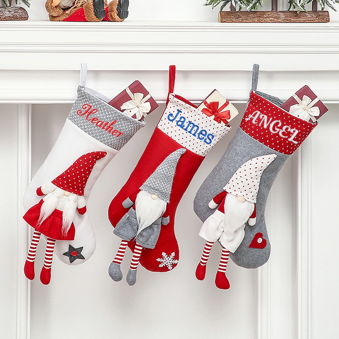 Embroidery Christmas Stockings With Name Personalized Family Stockings ...