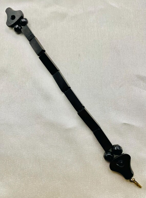 Antique Victorian Whitby Jet Snake Bracelet - Gem