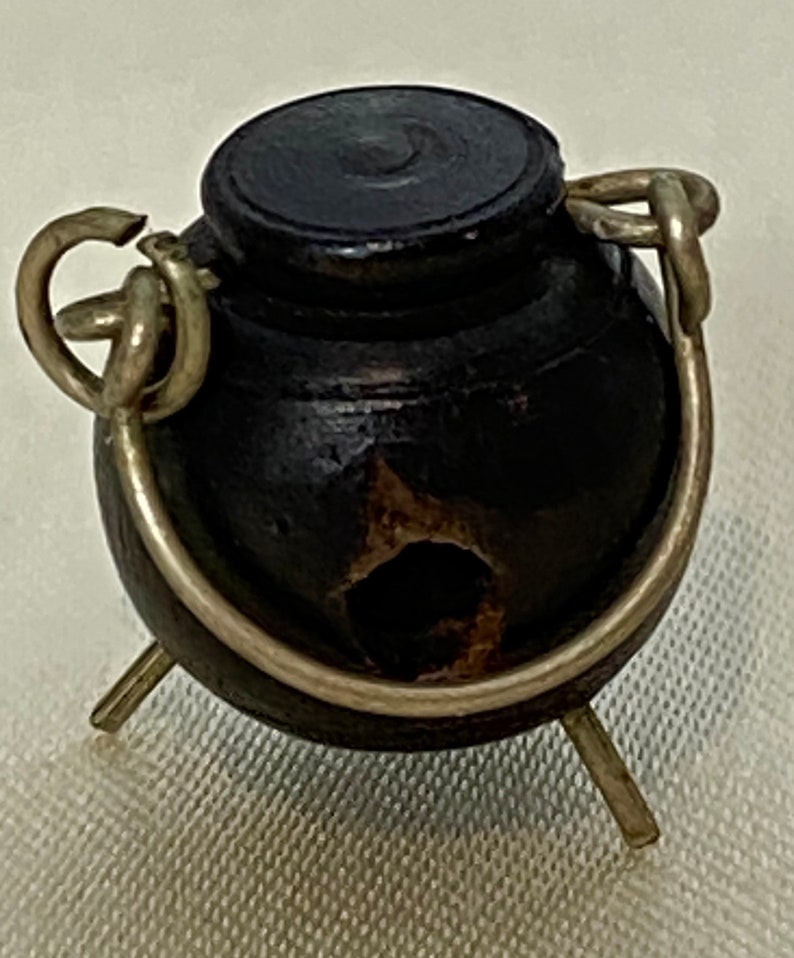 Antique Edwardian Miniature Stanhope Silver and Wooden Cooking Pot ...