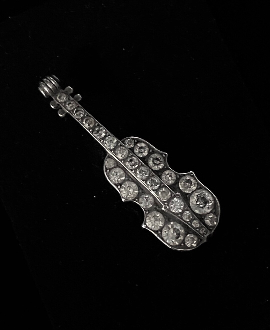 Antique Victorian Sterling Silver Paste Violin Brooch - Etsy
