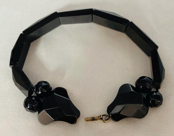 Antique Victorian Whitby Jet Snake Bracelet - Gem