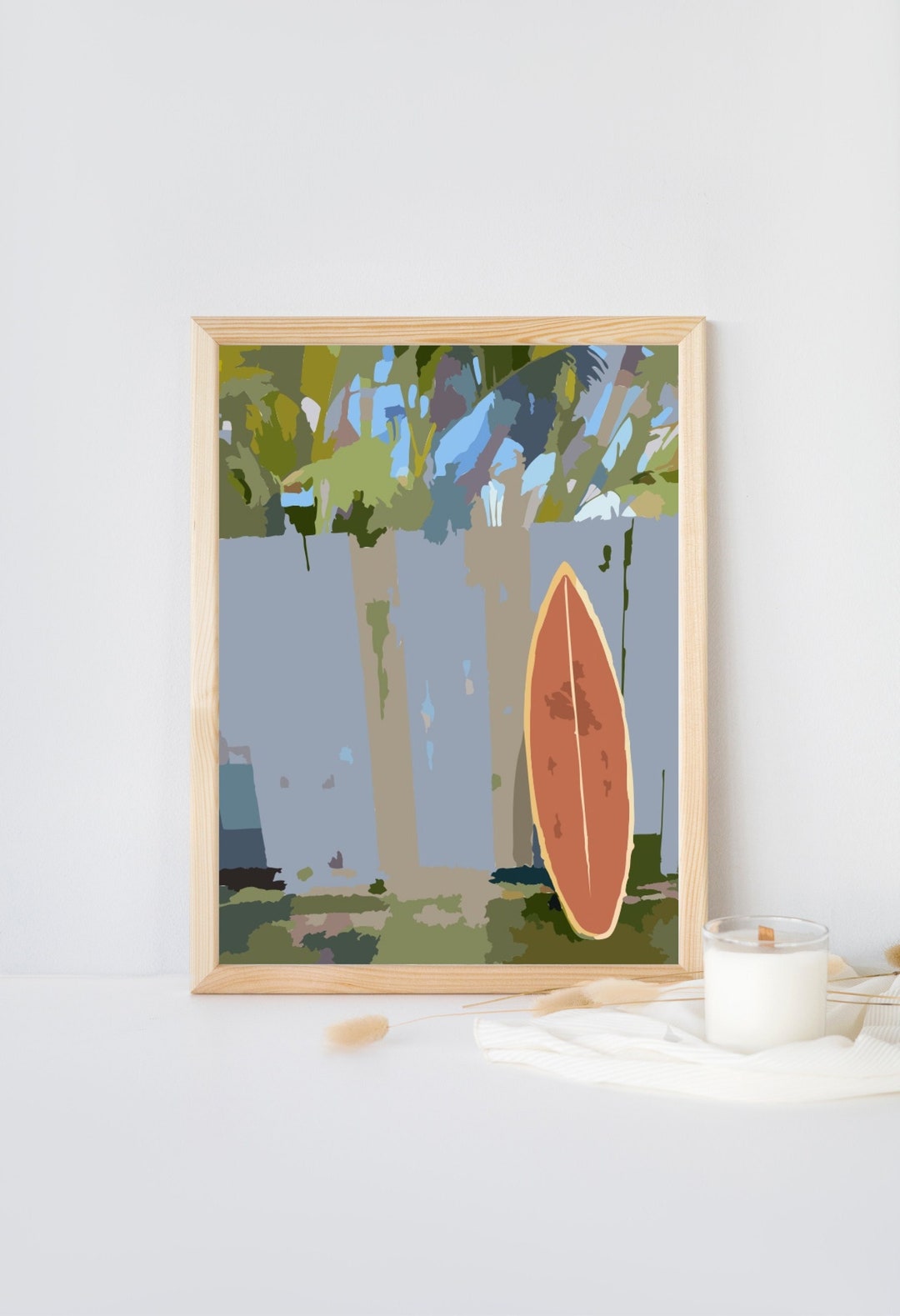 Rust Surfboard Printable / Surfboard Print, Pdf Download, 5x7, 8x10 ...