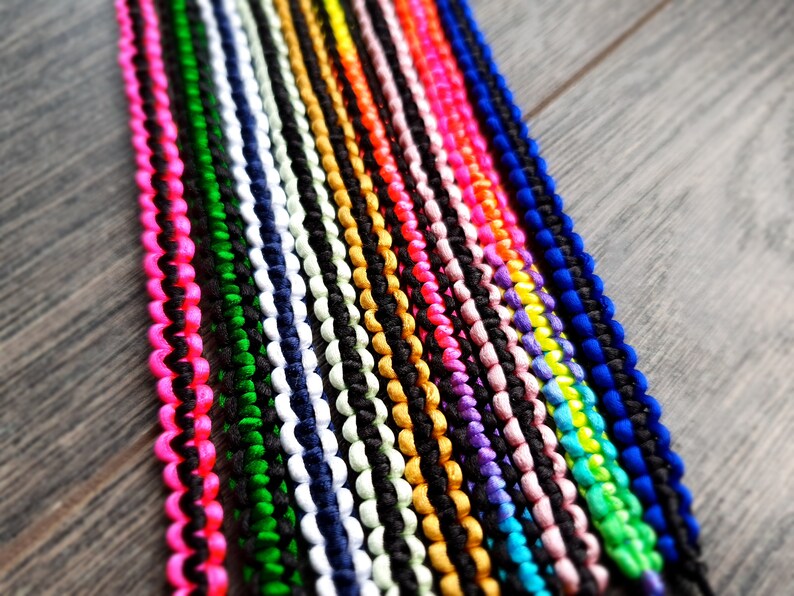 2 Colour Plain Macrame Bracelet - Etsy