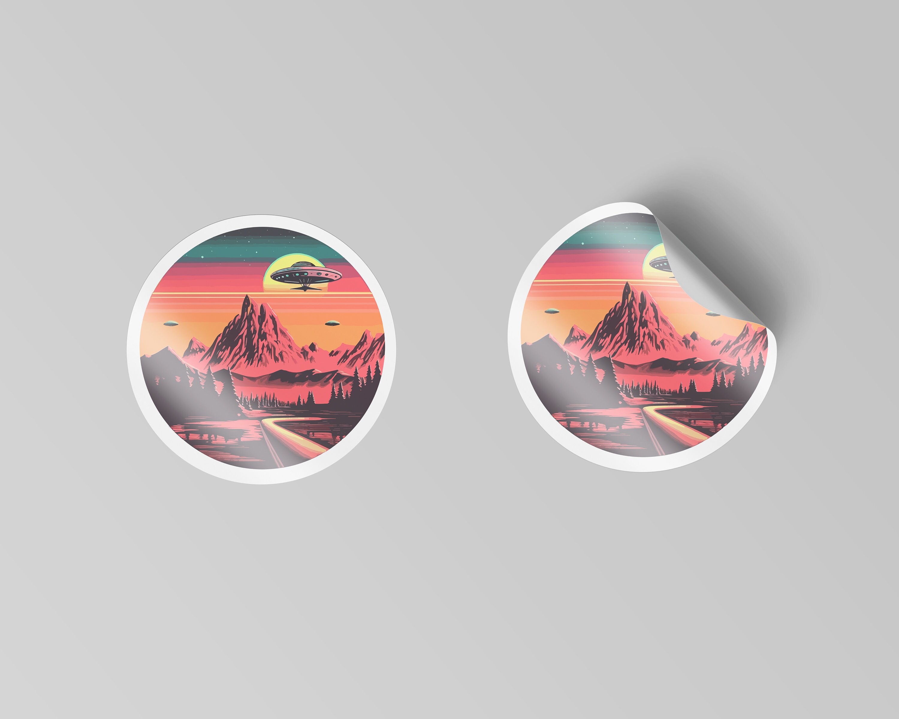 Retro Sci-fi Stickers Set of 4 Vintage-inspired Space-themed Stickers ...